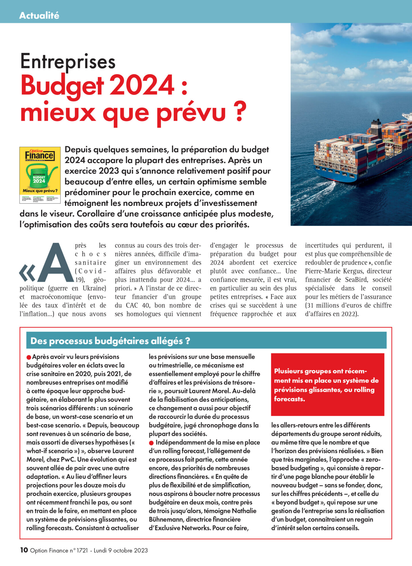 Budget 2024 : mieux que prévu